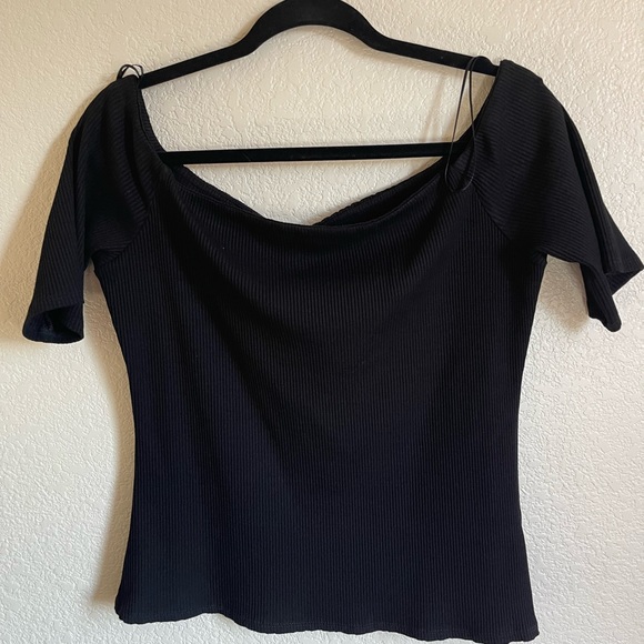 H&M | Tops | Hm Black Off Shoulder Top | Poshmark